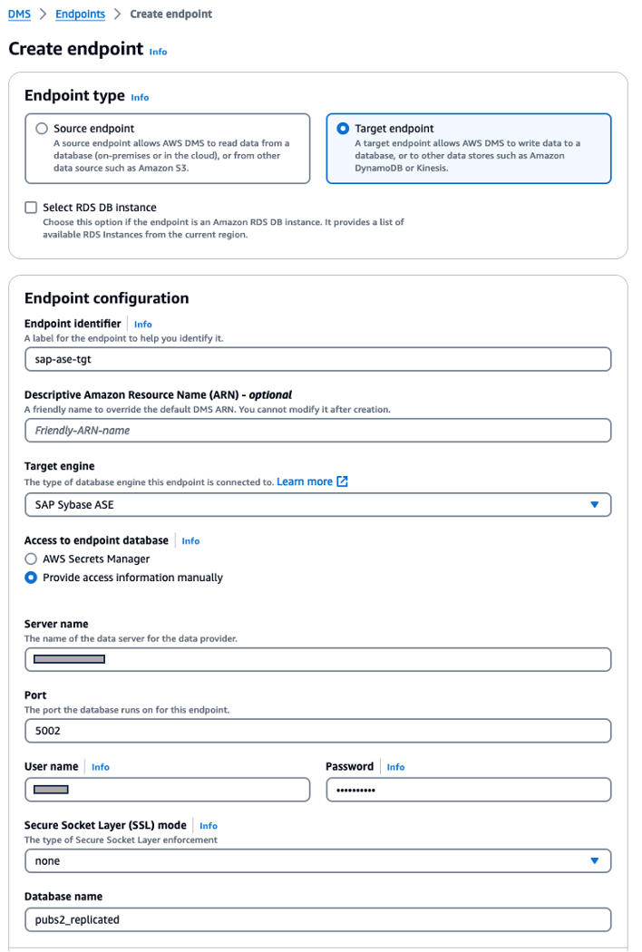 Migrate From Sap Ase To Sap Ase On Amazon Ec2 Using Aws Dms And Sap Ase