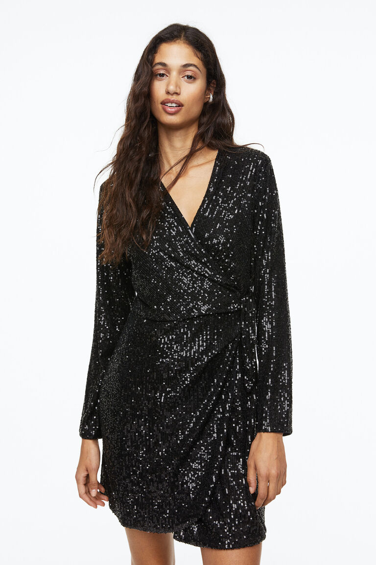 Sequined Wrap Dress