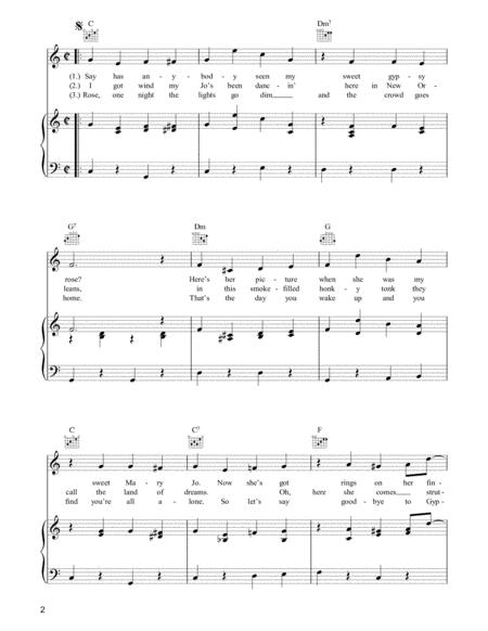 Download Digital Sheet Music Of Gypsy Rose For Piano Vocal And Guitar