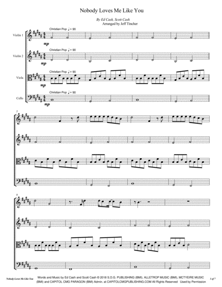 Nobody Loves Me Like You By Ed Cash And Scott Cash Digital Sheet