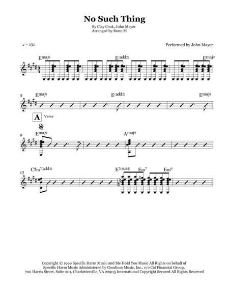 No Such Thing Performed By John Mayer By John Mayer Digital Sheet