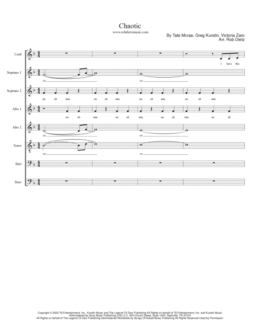 Tate Mcrae Sheet Music To Download And Print