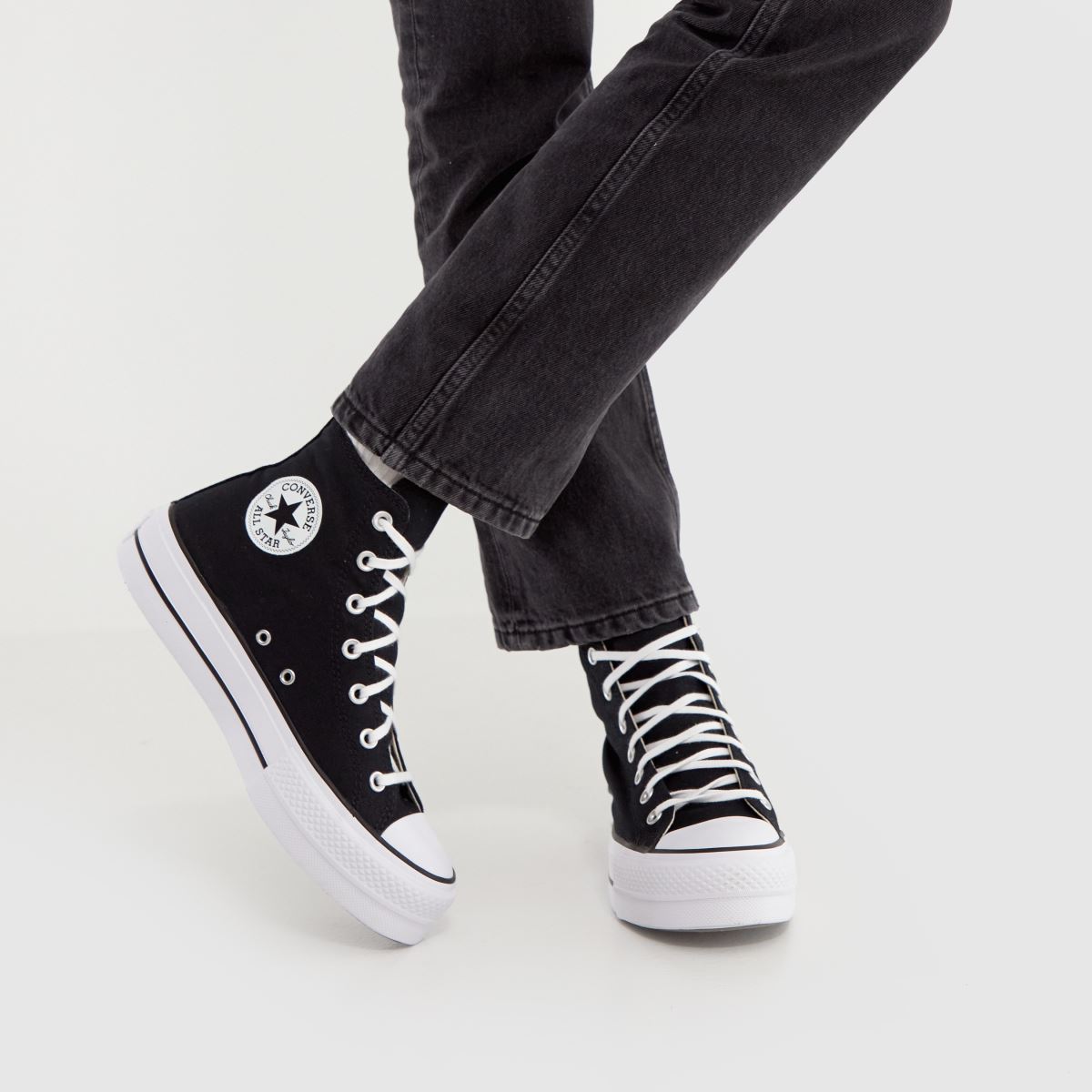 Womens Black Converse Chuck Taylor All Star Lift Hi Trainers Schuh