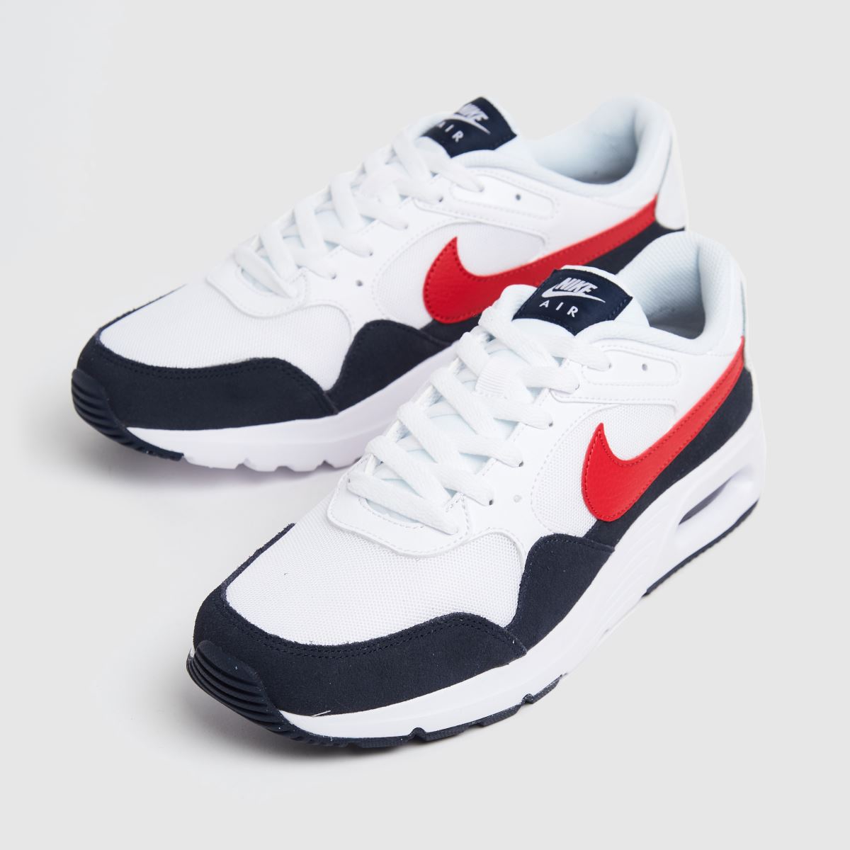 Mens White And Red Nike Air Max Sc Trainers Schuh