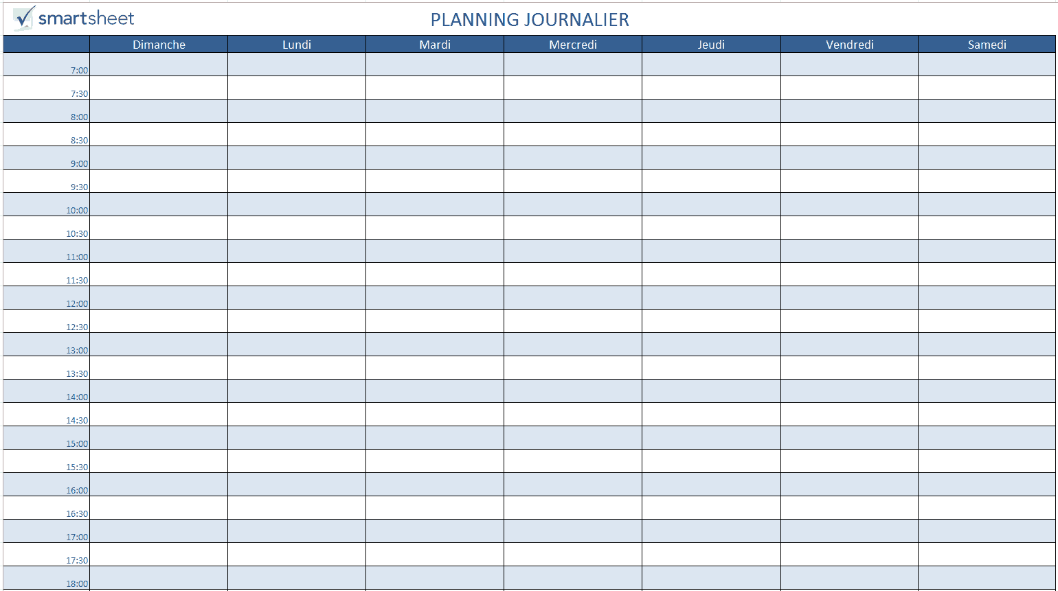 Planning Semaine Excel Semainier Planning De Semaine