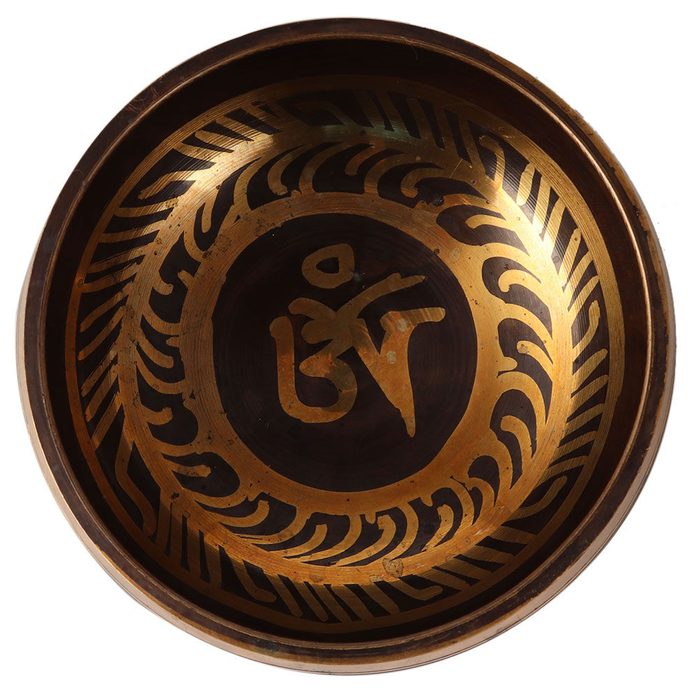 Tibetan Singing Bowl Engraved With Om Symbol