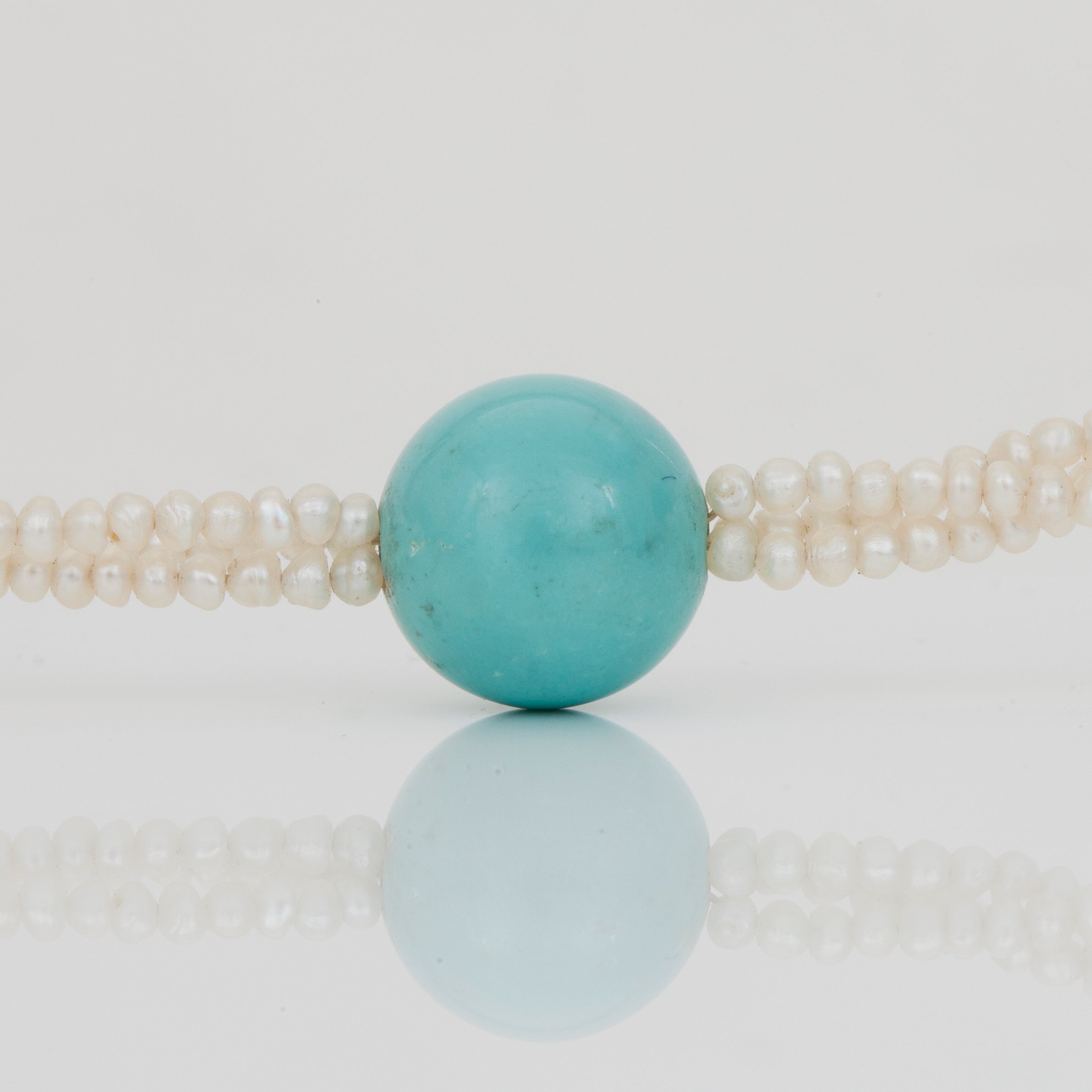 A Seed Pearl And Turquoise Bead Necklace Bukowskis