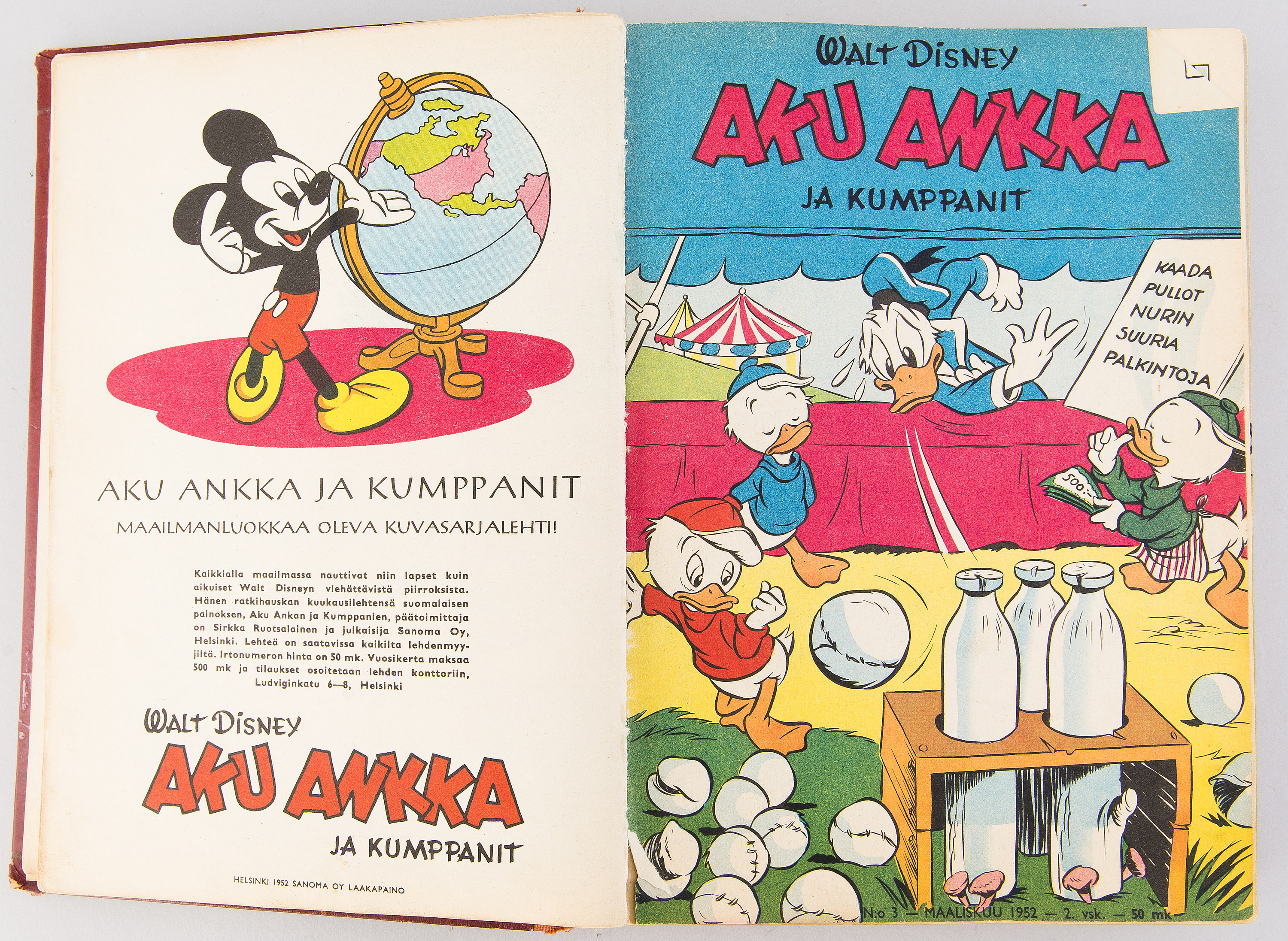 Aku Ankka Ja Kumppanit Komplett årgång 1952 Serietidningar Inbundna