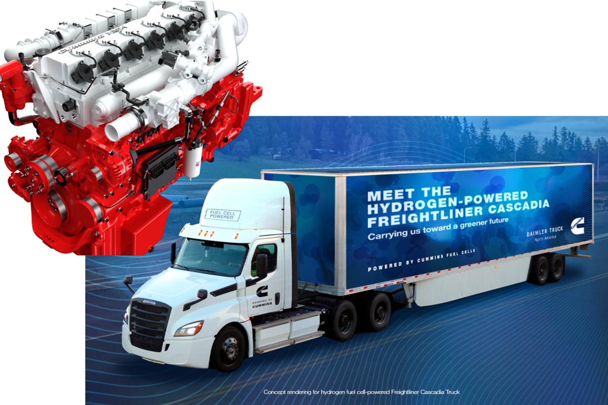 Cummins Debuts 15 Liter Hydrogen Engine And Partners With Daimler For