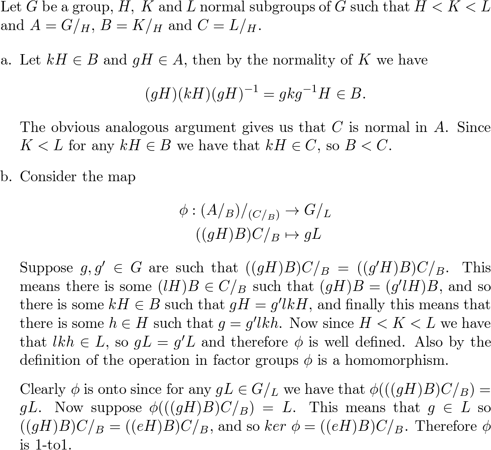 Let H K And L Be Normal Subgroups Of G With H