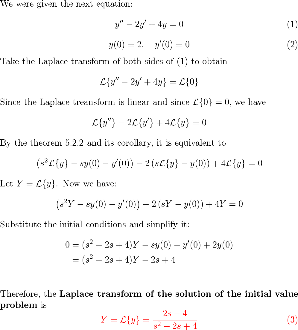 Use The Laplace Transform To Solve The Given Initial Value P Quizlet