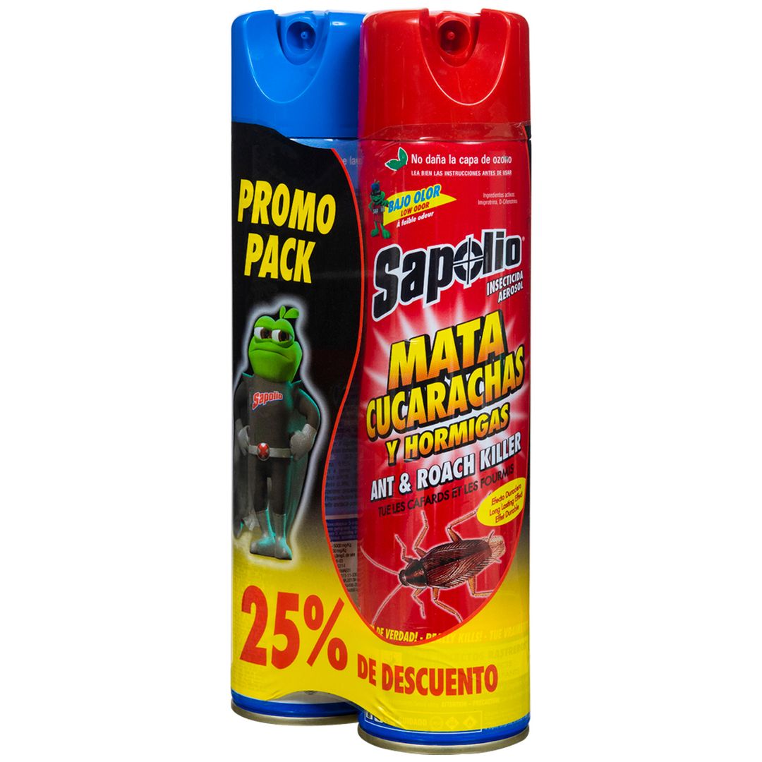 Pack 2 Und Insecticida Sapolio Mata Cucaracha Y Mosca 360ml 923867