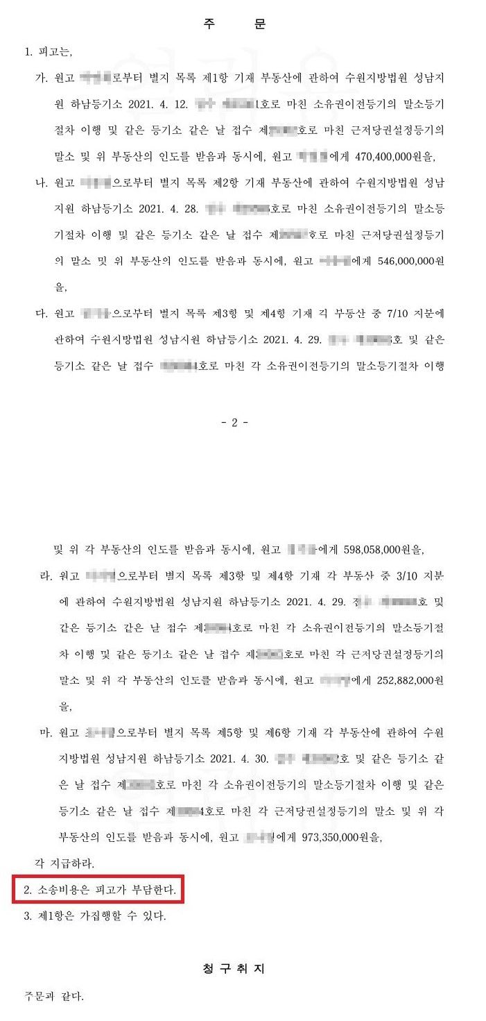 분양대금반환청구 전부승소 성공사례 로톡