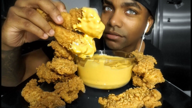 Asmr Cheesy Kfc Chicken Tenders Mukbang No Talking Eating Sounds