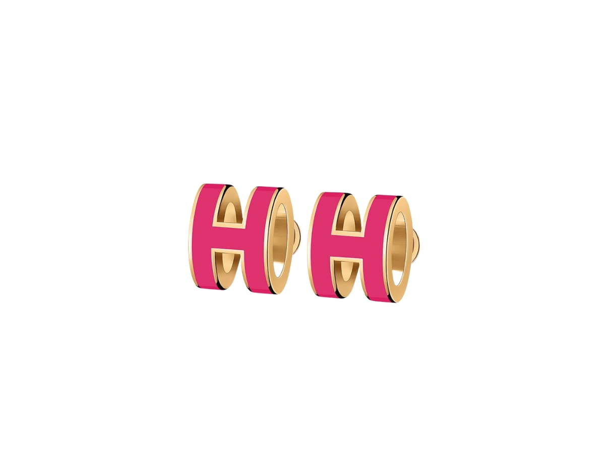 Sasom เครื่องประดับ Hermes Mini Pop H Earrings In Lacquered Metal