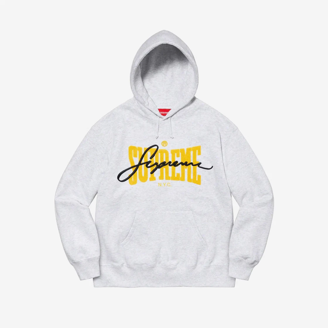 Sasom เสื้อผ้า Supreme Embroidered Chenille Hooded Sweatshirt Ash