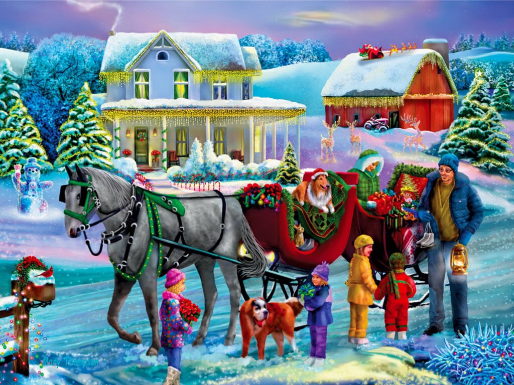 Solve Winter Sleigh Ride Jigsaw Puzzle Online With 165 Pieces