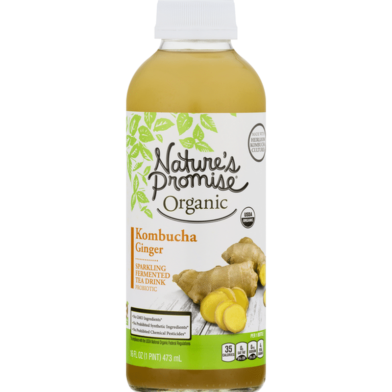 Natures Promise Kombucha Organic Ginger 16 Oz Instacart