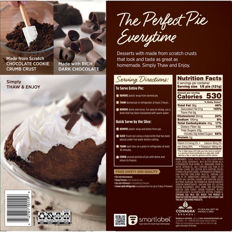 Marie Callenders Chocolate Satin Pie 256 Oz From Wegmans Instacart