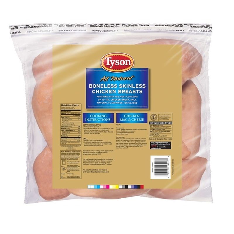 Tyson Chicken Breast Boneless Skinless Thin Sliced Uncooked 25 Lb