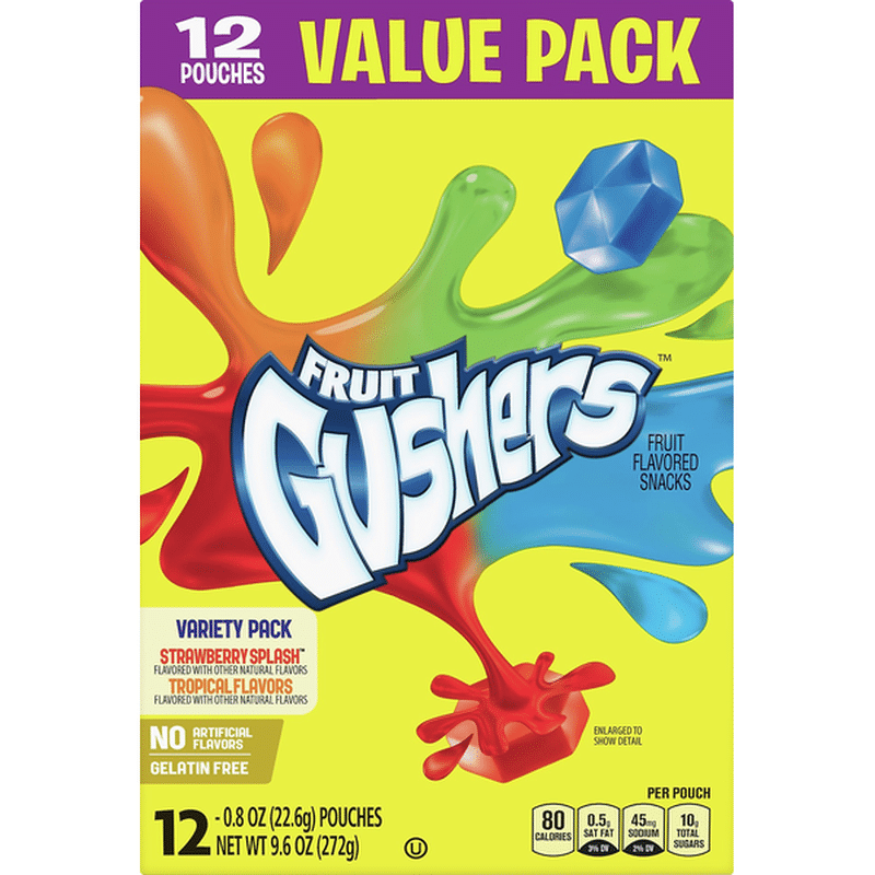 Fruit Gushers Fruit Flavored Snacks Strawberry Splash Tropical