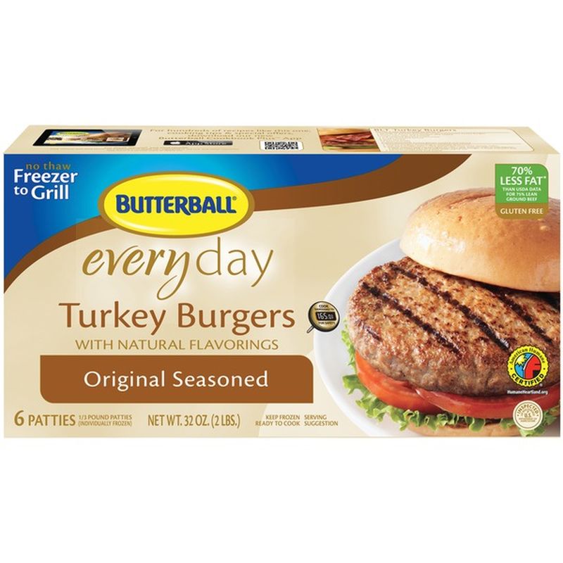 Butterball Original Seasoned Turkey Burgers 32 Oz Instacart