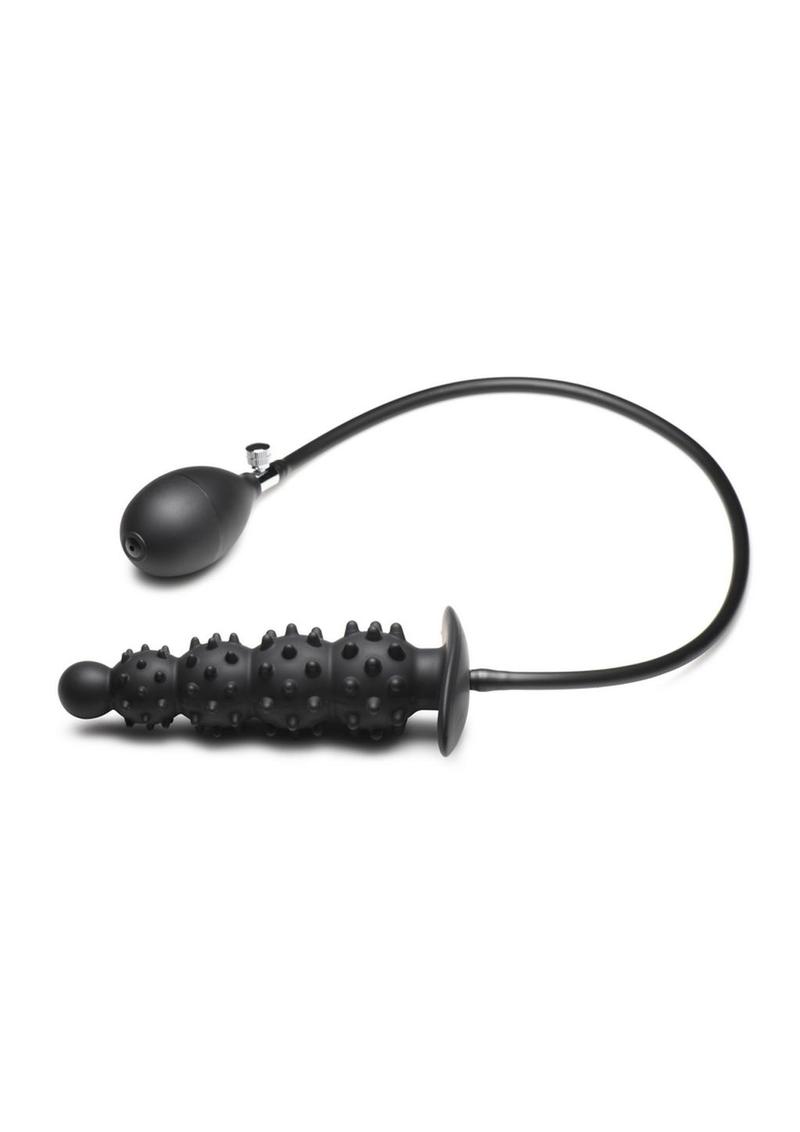 Master Series Ass Puffer Nubbed Inflatable Silicone Anal Plug Black