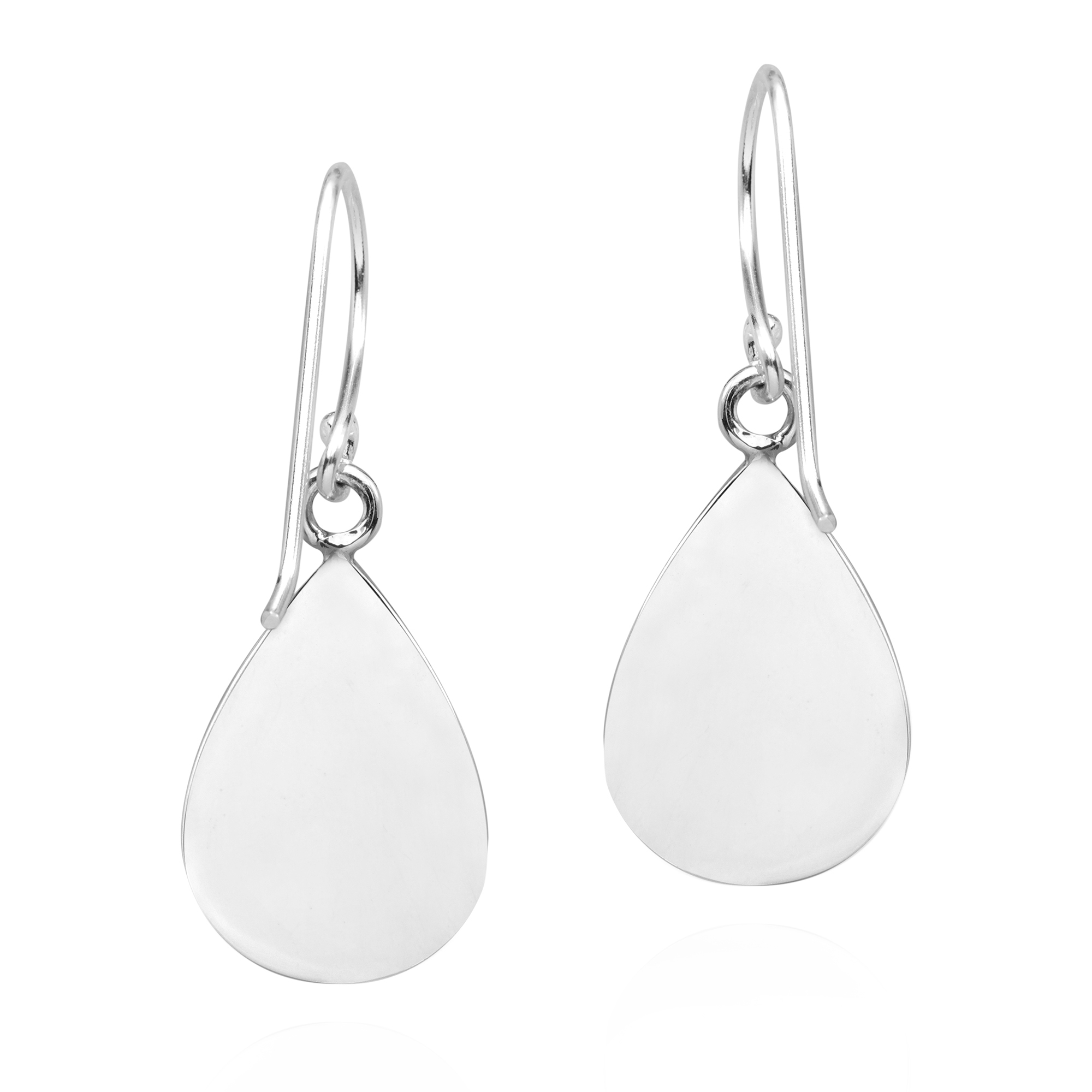 Simple And Chic Teardrops Of Sterling Silver Dangle Earrings