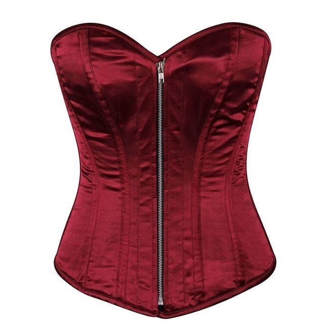 Top Drawer Bordeaux Satin Steel Boned Corset Daisy Rebelsmarket