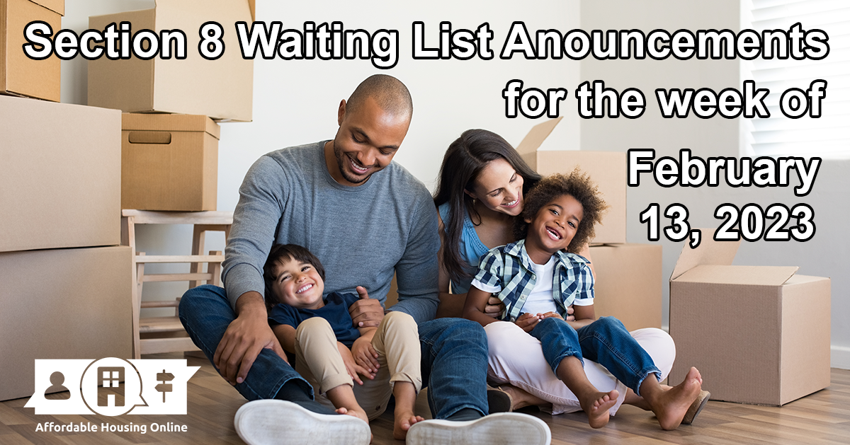 Section 8 Waiting List Announcements Feb 13 2023 Aho News