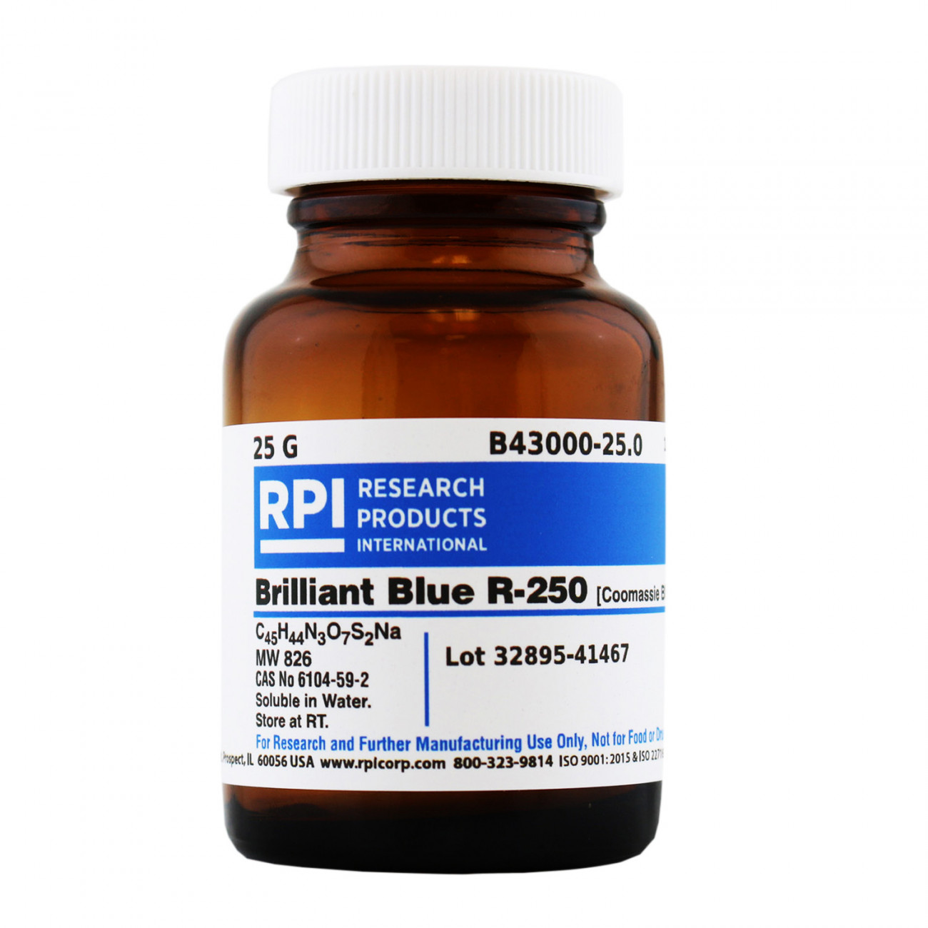 B43000 250 Brilliant Blue R 250 Coomassie Blue 25 Grams