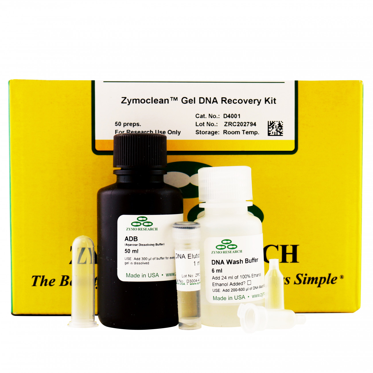 Zd4001 Zymoclean Gel Dna Recovery Kit Uncapped 50 Preps