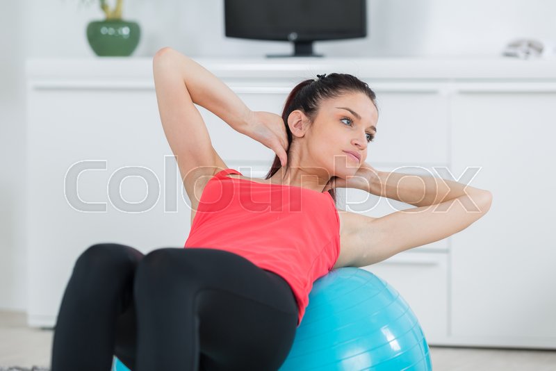 Young Woman Doing Gymnastics With Ball Stock Image Colourbox