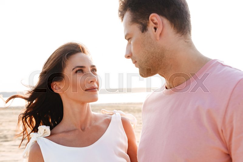 Close Up Of A Beautiful Young Couple Stock Image Colourbox