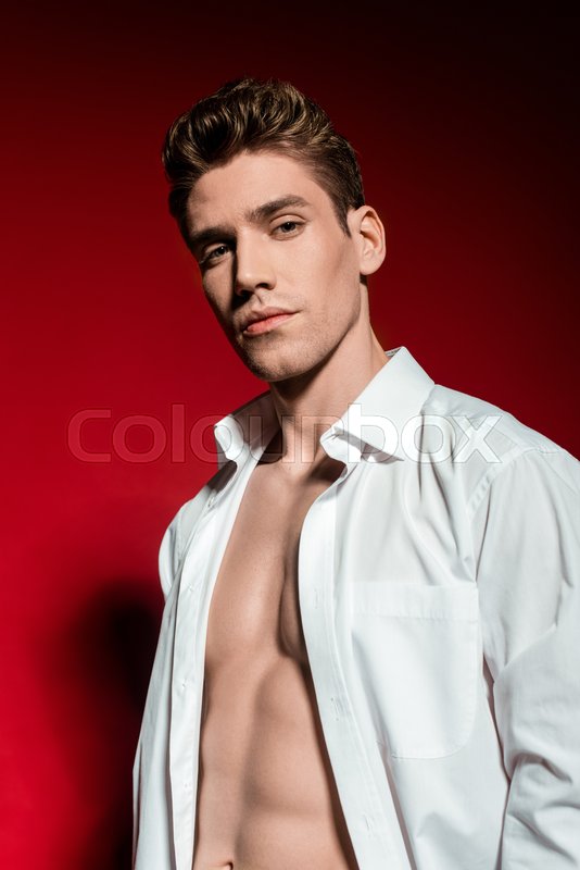 Sexy Young Elegant Man In Unbuttoned Stock Image Colourbox