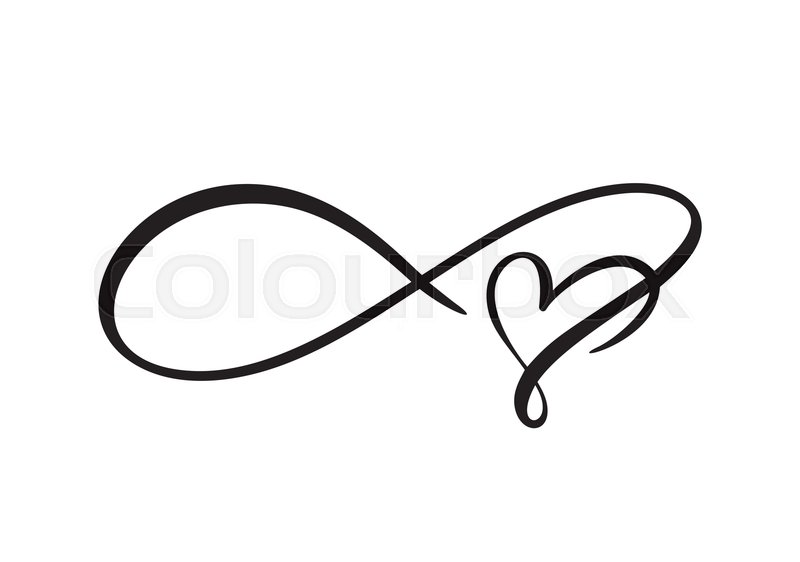 Heart Love Logo With Infinity Sign Stock Vector Colourbox