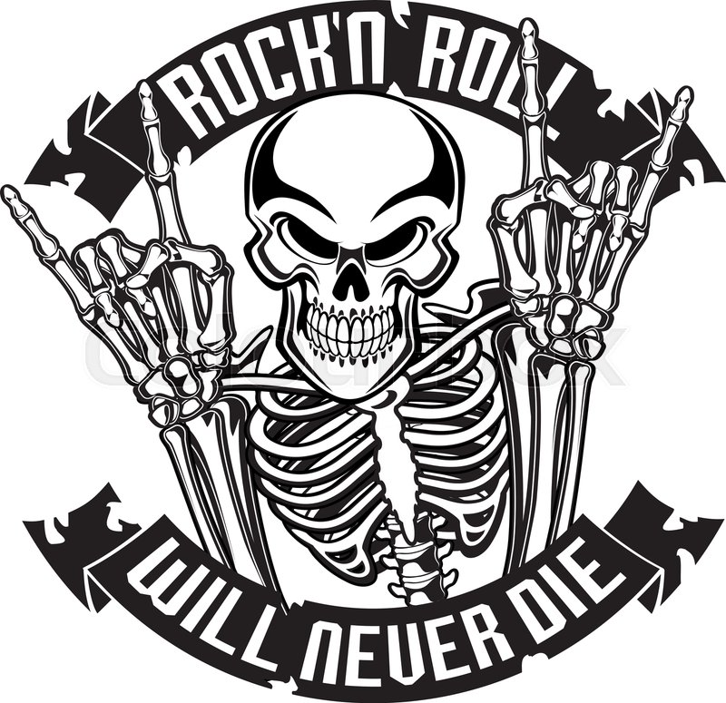 Rock And Roll Skeleton Hand Svg