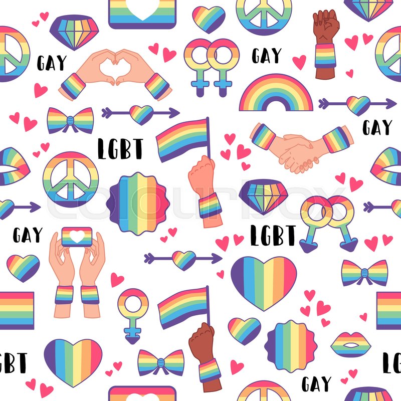 Seamless Pattern With Rainbow Lgbt Stock Vector Colourbox