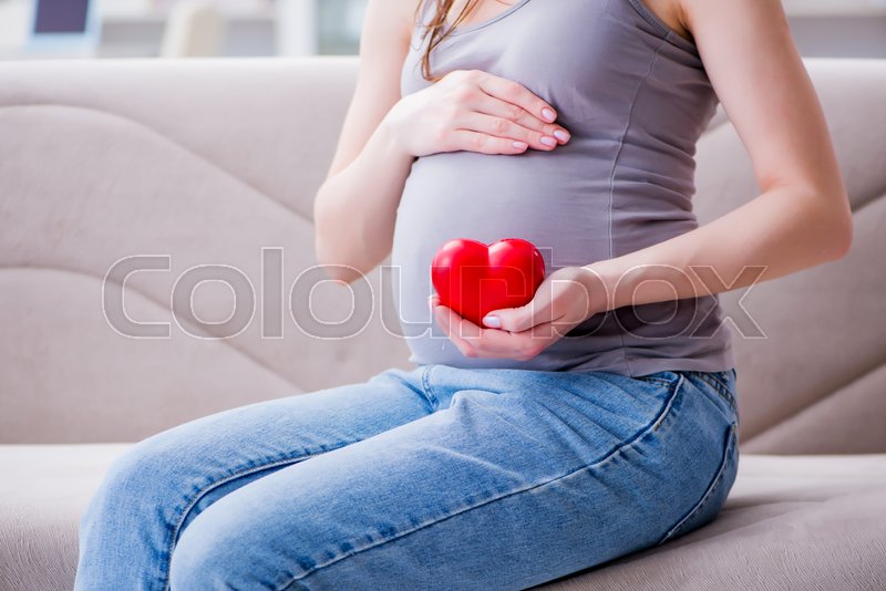 Pregnant Woman With A Belly Tummy Stock Image Colourbox