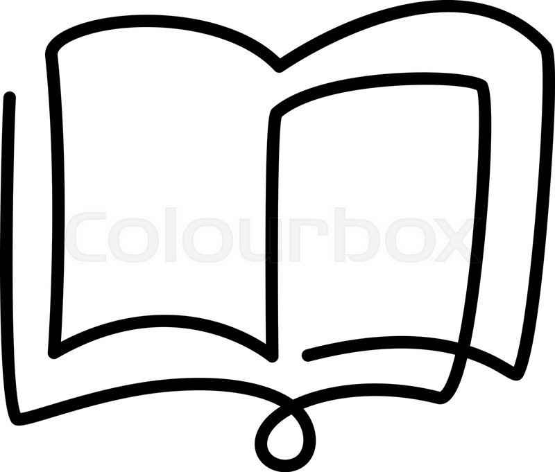 Open Book Clip Art Black And White