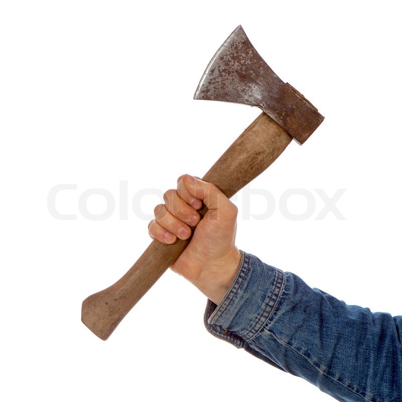 Hand Holding Axe Stock Image Colourbox