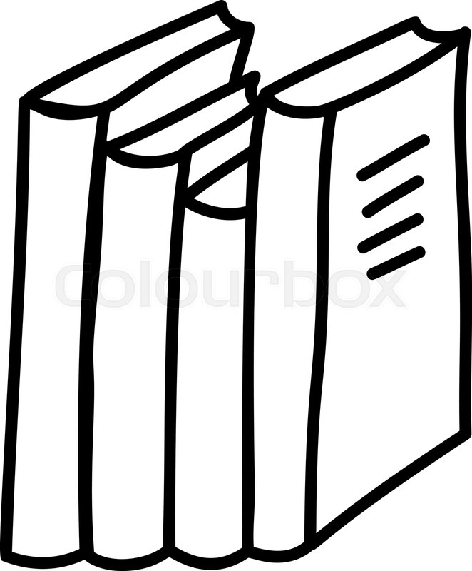 Stack Of Books Clipart Black And White