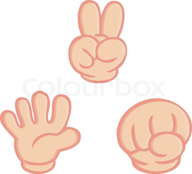 Hand Sign Of Rock Paper Scissors Game Stock Vector Colourbox