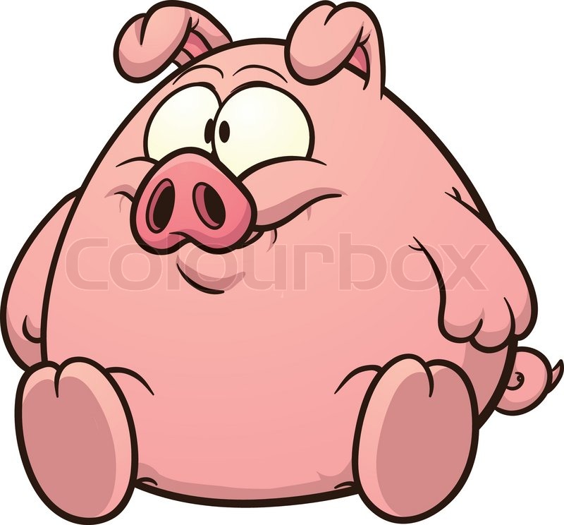 Fat Pig Clip Art Vector Cartoon Stock Vector Colourbox