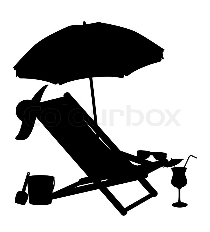 Adirondack Chair And Beach Umbrella Clip Art