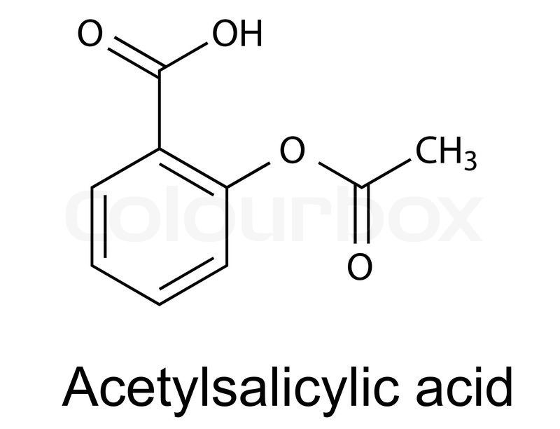 Structural Chemical Formula Of Acetylsalicylic Acid Aspirin Vector