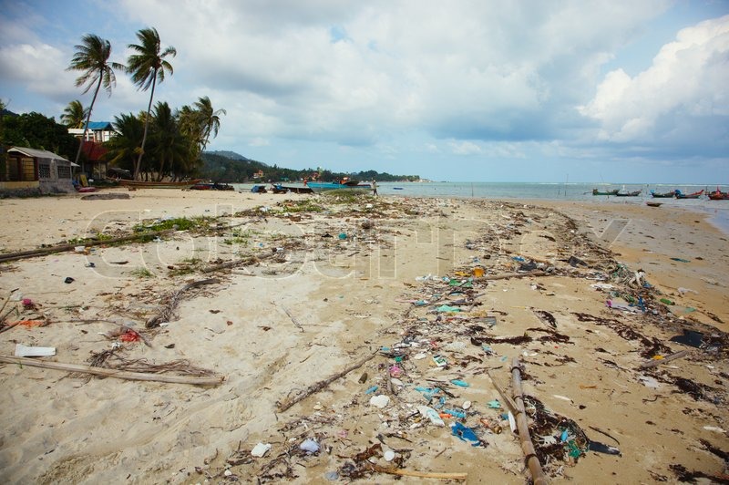 Dirty Messy And Rubbish Beach Of Gulf Stock Image Colourbox