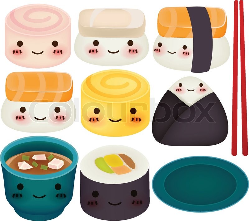 Sushi Collection Vector File Eps10 Stock Vektor Colourbox