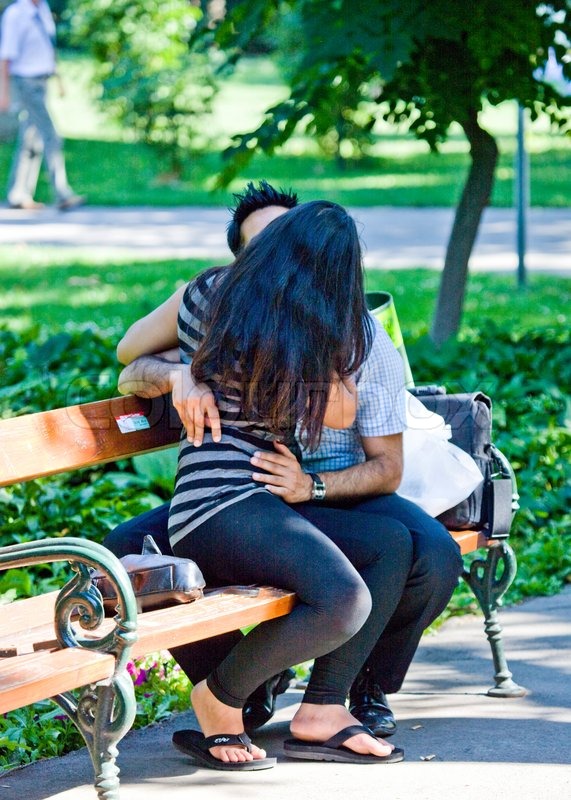 Couple Kissing In The Public Stock Image Colourbox