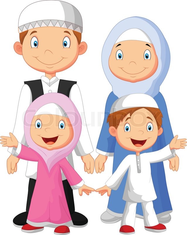 Glücklich Muslimischen Familie Stock Vektor Colourbox